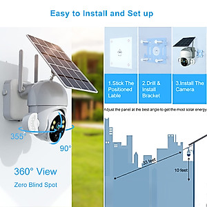 Xparkin Solar Security Cameras Wireless Outdoor, 4MP Home Security 2.4G WiFi Camera with PIR Motion Detection & Floodlight, IP66 Home Security Cameras for Garden Front/Back Yard - No Socket Needed