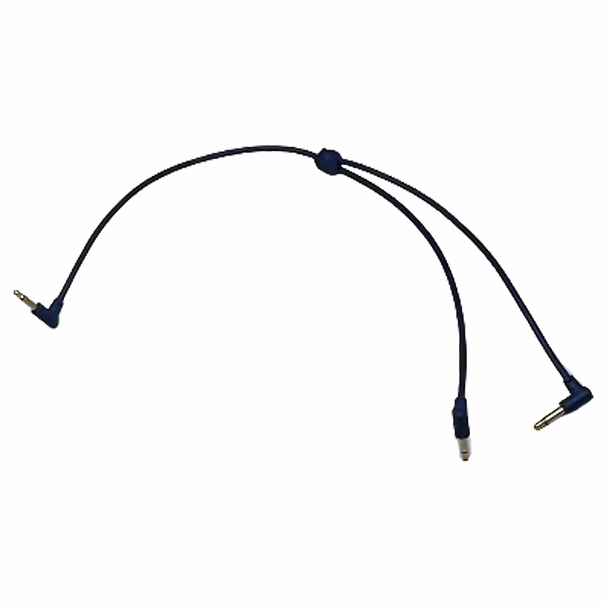 Starving Students Music Supplies Luigi's Modular M-Doppio Mini Y Right Angled Splitter Patch Cables 15cm x 15cm - 2 Pack (Blue) - 3.5mm Splitter for Eurorack Modular Synthesizer