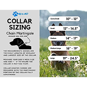 Max and Neo Stainless Steel Chain Martingale Collar - We Donate a Collar to a Dog Rescue for Every Collar Sold (Medium, Blue)