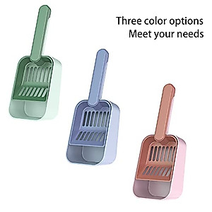 MEREN Cat Litter Scoop with Holder,Plastic Cat Litter Scooper,Deep Shovel,Large Capacity,Cat Scooper for Litter Box with Stand, Great for Scoop Away Cat Litter,Poop Sifting,Durable and Cute(Green).