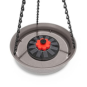 Solar Bird Bath Fountains, Bird Bath Bowl with Solar Fountain Pump, Solar Powered Water Fountain Combo Set with 4 Water Spray Types for Outdoor Garden Yard Patio Lawn (Hanging Style)