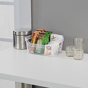 Tribello Open Clear Storage Bins, Closet Shelf Organizer Bins, Small, 9” X 6” X 4”, Pack of 4 - Made In USA