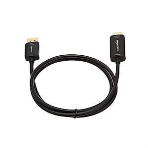 Amazon Basics DisplayPort to HDMI Display Cable, Uni-Directional, 4k@60Hz, 1920x1200, 1080p, Gold-Plated Plugs, 3 Foot, Black