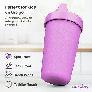 Re-Play Made in USA 10 Oz. Sippy Cups for Toddlers, Pack of 6 - Reusable Spill Proof Cups for Kids, Dishwasher/Microwave Safe - Hard Spout Sippy Cups for Toddlers 3.13" x 6.25", Fairytale