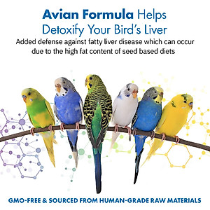 Avian Milk Thistle + Dandelion Root Dietary Supplement for Parrots, All-Natural Liver Formula (120 Servings)