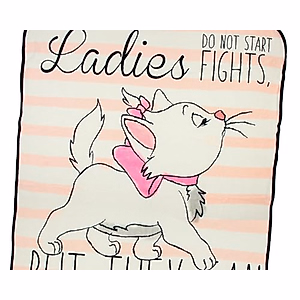 Disney Aristocats Marie Ladies Do Not Start Fights Micro Raschel Fleece Throw Blanket 46" x 60" (116cm x 152cm)