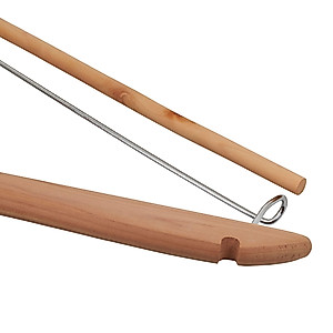 CedarFresh 26340 Red Cedar Wood Clothes Hangers | Locking Trouser Bar and Swivel Hook | Set of 4