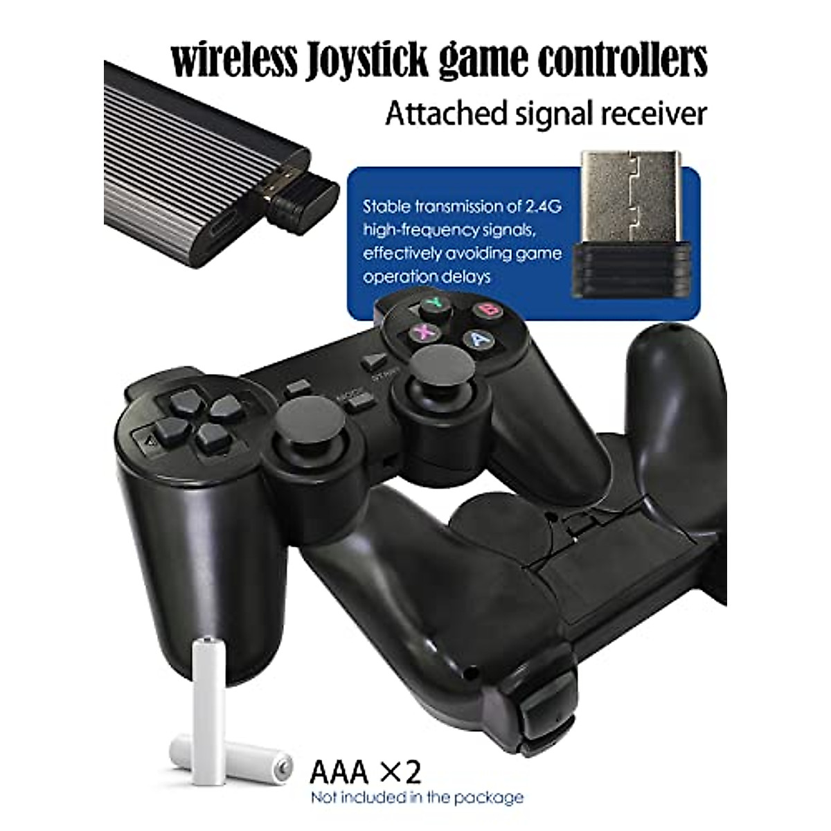 Fordim Retro Game Console, Built in 15000+ Classic Games, 2 Ergonomics Controller, 4K HD Output, Plug and Play Game Console, Ideal Gift for Kids and Adult
