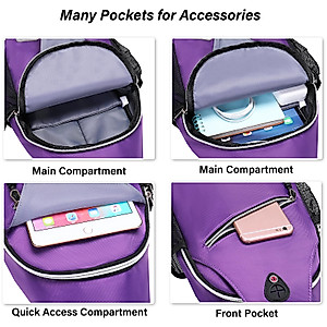 MOSISO Sling Backpack, Multipurpose Crossbody Shoulder Bag Travel Hiking Daypack, Ultra Violet, Medium