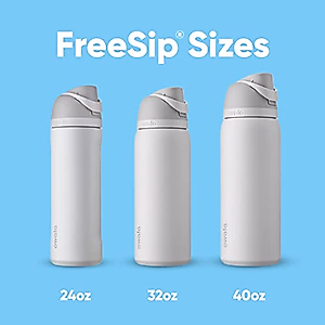 Owala FreeSip Insulated Stainless Steel Water Bottle with Straw for Sports and Travel, BPA-Free, 24-oz, Blue/Teal (Denim)