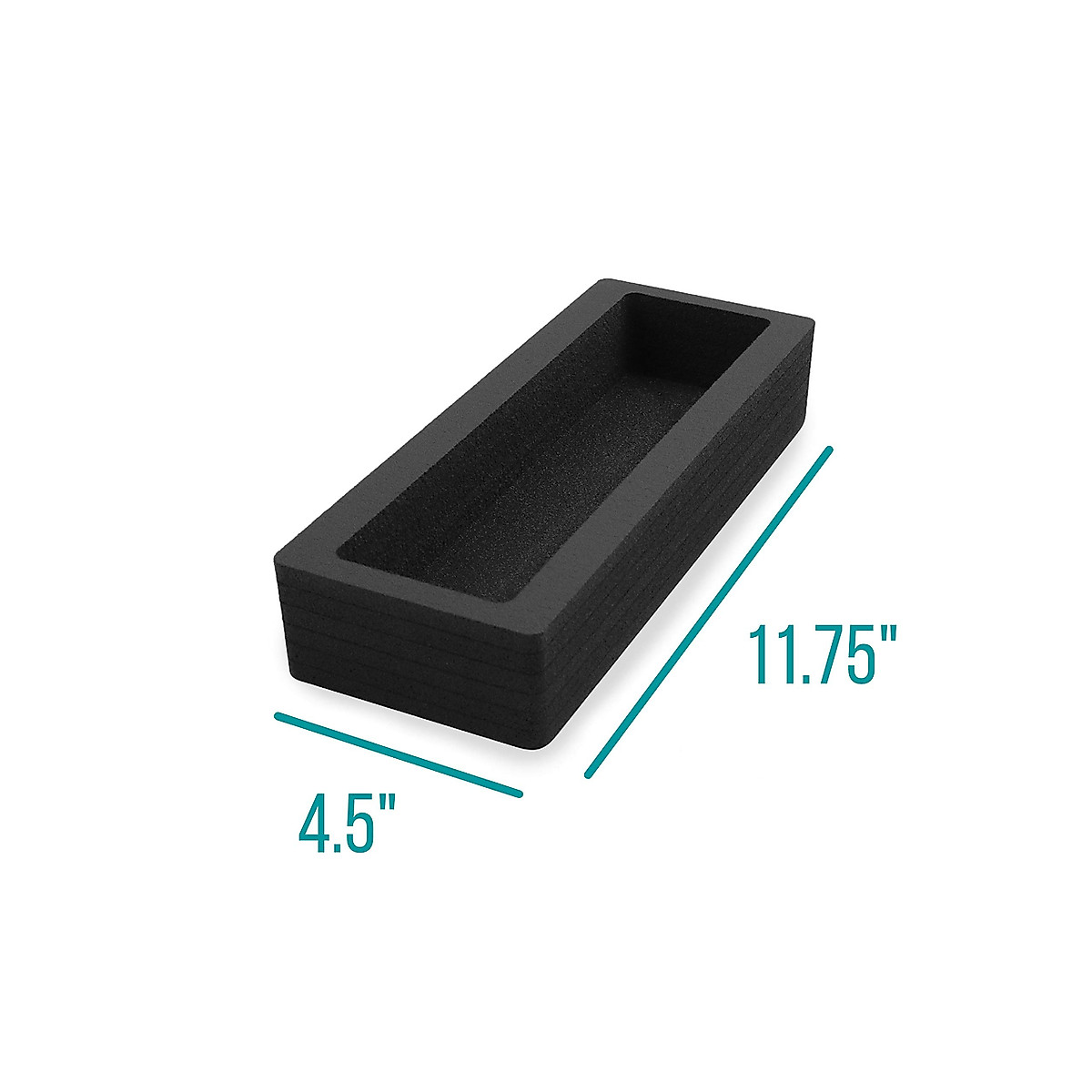 Polar Whale 2 Tea Bag Storage Deluxe Organizers Tray Drawer Bin Insert for Kitchen Home Office Condiments Packets Waterproof Washable Black Foam 4.5 X 11.75 Inches