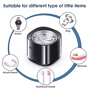 Ultrasonic Cleaner for Dentures, Retainer, Mouth Guard, Whitening Trays, Toothbrush Heads, Ultrasonic Cleaner Machine for Jewelry Diamonds