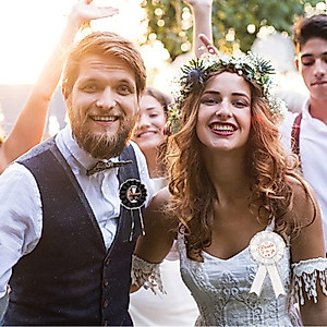 4 Pieces Groom and Bride to Be Sash Tinplate Badge Brooch Set Bride to Be and Groom to Be Sash and Badge Pin Kit Engagement Sash for Couple Bachelorette Party Accessories Bridal Shower Wedding Applies