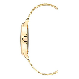 Nine West Women's Gold-Tone Mesh Bracelet Watch, NW/2428FLGP