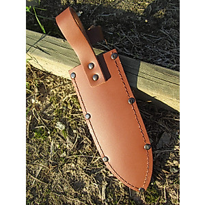 RiverView Enterprise Knife Sheath Riveted Genuine Leather - Up to 7-inch Single/Double Edge Blade – Riveted Belt & Handle Loops – Hori Hori, Hunting, Camping, Fishing, Tactical, Outdoor