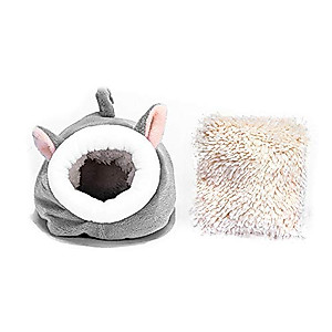 FLAdorepet Hamster Bed Houses and Hideouts Small Animal Pet Cave Bed Cage Nest Accessories (S(5.1 * 3.9 * 3.9inch), Elephant)