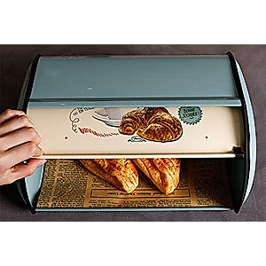 PENGKE Bread Box,Stainless Steel Bread Box for Kitchen,Metal Bread Bin with Lid,Bread Storage Bread Holder for Counter,Pack of 1