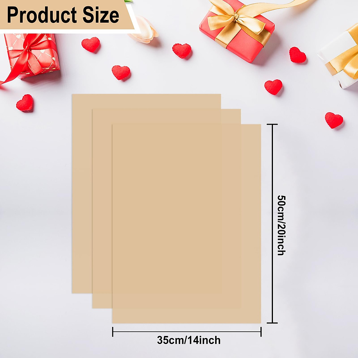 NEBURORA 100 Sheets Kraft Tissue Paper for Gift Bag 20x14 Inches Wrapping Tissue Paper Bulk Brown Decorative Art Paper for DIY Crafts Birthday Weddings Holiday Christmas Party Decor