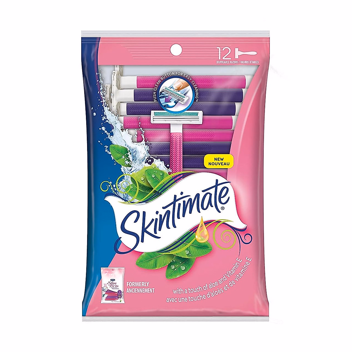 Schick ST2 for Women Sensitive Skin Disposable Razor, 12 Count (Pack of 2)