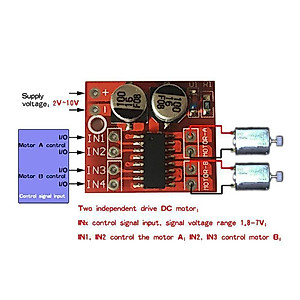Aideepen 5pcs Dual H-Bridge DC Stepper 1.5A 2 Way DC Motor Driver Module Replace Stepper L298N for Smart Car Power