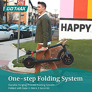 Gotrax G4 Electric Scooter, 10" Pneumatic Tires, Max 25 Mile Range and 20Mph Power by 350W Motor, Double Anti-theft Lock, Bright Headlight and Taillight, Foldable and Cruise Control Escooter for Adult