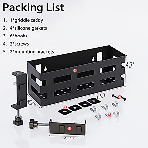 MeWeBlue Griddle Caddy Storage, Space Saving Grill Accessories Tool Holder, BBQ Accessories Organizer Box Designed for 28 36 Blackstone Griddle, Tool Free No Drill