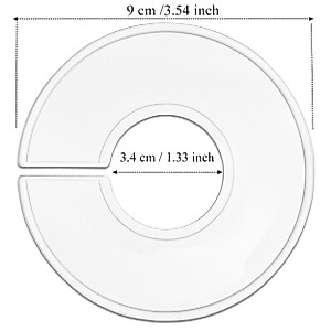 AMT 40 Pack Closet Dividers, Clothing Dividers, Round Clothes Size Dividers for Closets with Double Ended Marker Pen (Blank) (40 Pack - White)