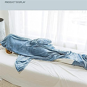 Shark Onesie Blanket, Shark Blanket Super Soft Cozy Flannel Hoodie, Shark Wearable Blanket Adult (74.8in*35.4in)