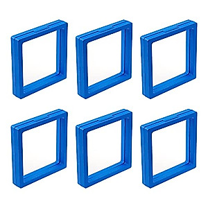 WDONAY Jewelry Storage Suspension Box Square Jewelry Storage Box PE Plastic Film Storage Box，4.33"×4.33"×0.79" Blue 6 PCS