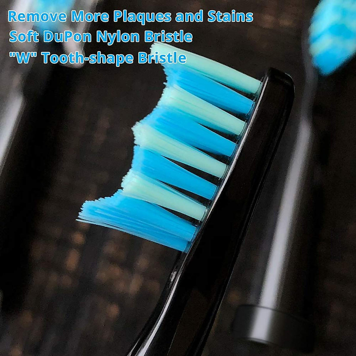 YUNCHI Electric Toothbrush Replacement Heads 5 Pack Compatible with Fairywill FW-507/508/551/917/959, for FW-D1/FW-D3/FW-D7/FW-D8, for Fairywill Toothbrush Refills - Black