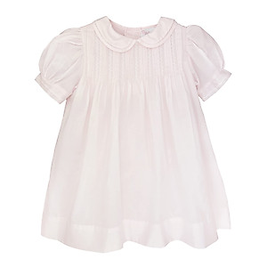 Petit Ami Baby Girls' Dress with Pintucks and Feather Stitching, 9 Months, Pink