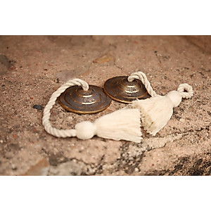 Handmade Pure Bronze (Kansa) Manjeera Cymbal Hand Percussion Indian Musical Instrument 1 Pair (3 INCH)