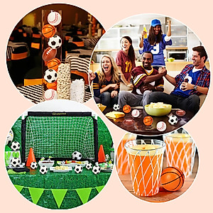 16 PCS Stress Balls Foam Bouncy Balls Stress Relief Pinata Filler Goodie Bag Stuffers Gift Card Basketball Football Party Favors for 4-8 8-12 Treasure Box Toddler Bulk Toys Classroom Kids Prizes