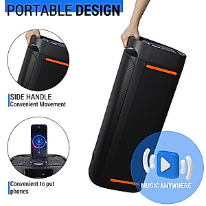 Portable Karaoke Speaker Karaoke Machine System 200 Watt Peak Power Bluetooth for Adults Kids PA Stereo with Dual 6.5" Woofer, DJ Lights, 2 Wireless Mics, LCD Screen, Recording/MP3/USB/TF