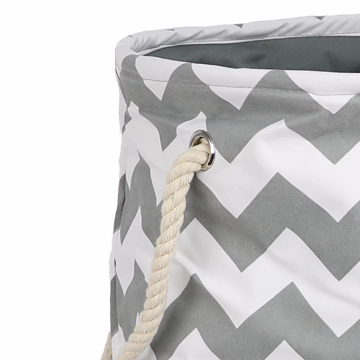 Laundry Basket, Grey Chevron - Collapsible Bin for Toys - Bedroom Organizer - Foldable Bin with Large Capacity. Adult and Kids Kid’s Room Décor