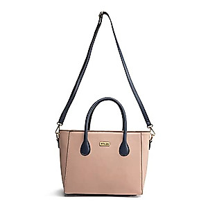 ESTALON Women Premium Faux Leather Ladies Bag & Hand Bag, PU Shoulder Bags for Women, Stylish Satchel Bag for Everyday Use (PINK)