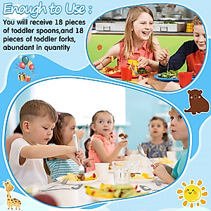 36 Pcs Kids Silverware Set Toddler Utensils Stainless Steel Safe Forks and Spoons 16 Kids Forks 16 Kids Spoons Children Metal Cutlery Set Baby Flatware Sets (Silver)