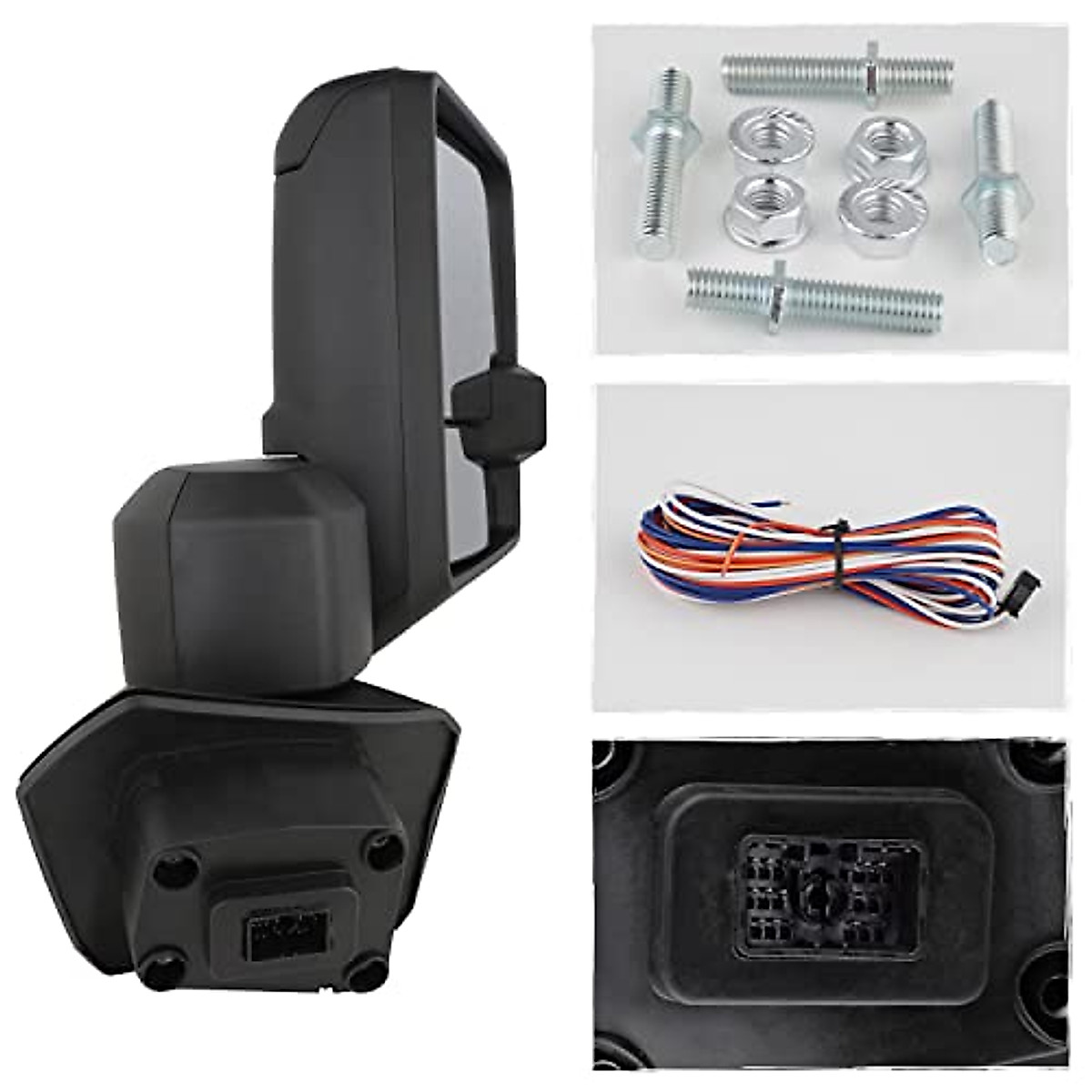 AKKON - Fits 2019-2022 GMC Sierra 1500 Power Heated Manual Folding Towing Mirror w/LED Turn Signal +Blind Spot -Smoked