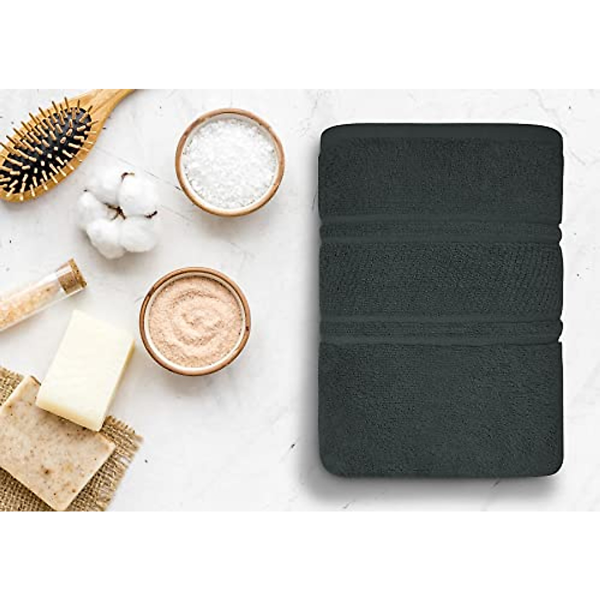 Laevis 100% Cotton Luxury Bath Towels - Towels for Bathroom - 600 GSM Pack of 4 (27" x 54") Ultra Soft and Fluffy Bath Towel - Highly Absorbent Bath Towel - Oeko Tex Certified (Grey)