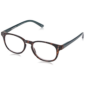 Foster Grant Women's Elodie Round Reading Glasses, Tortoise/Transparent, 59 mm + 3.25