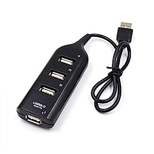 Lysee Data Cables - 1PC Mini USB 2.0 Hi-Speed 4 Port USB Hub Splitter Hub Adapter for PC Computer for Portable Hard Drives 0 - (Color: Black)