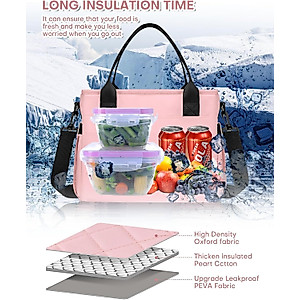 ESMNONA Insulated Lunch Bag - Leakproof Nylon Cooler Tote with Adjustable Shoulder Strap