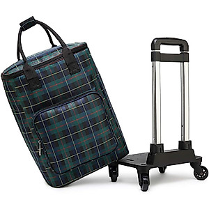 Lightweight Shopping Trolley Hand Cart, Insulation Folding Shopping Cart Cold ice Pack Waterproof Hand Cart with No Noise Swivel Wheels (Green 110 Pounds Capacity)