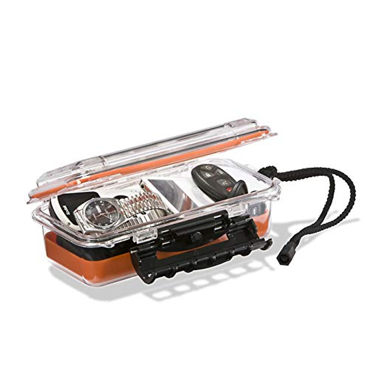 Plano Guide Series 3500 Field Box Waterproof Case, Orange, Small, Waterproof Dry Box with Wrist Strap for Boat, Kayak, and Camping, Outdoor Gear Storage