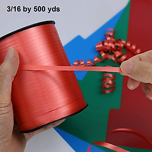 GIFTEXPRESS 500 Yards Red Curling Ribbon/Balloon Ribbon/Balloon Strings/Gift Wrapping Ribbons/Holiday Gift Supplies