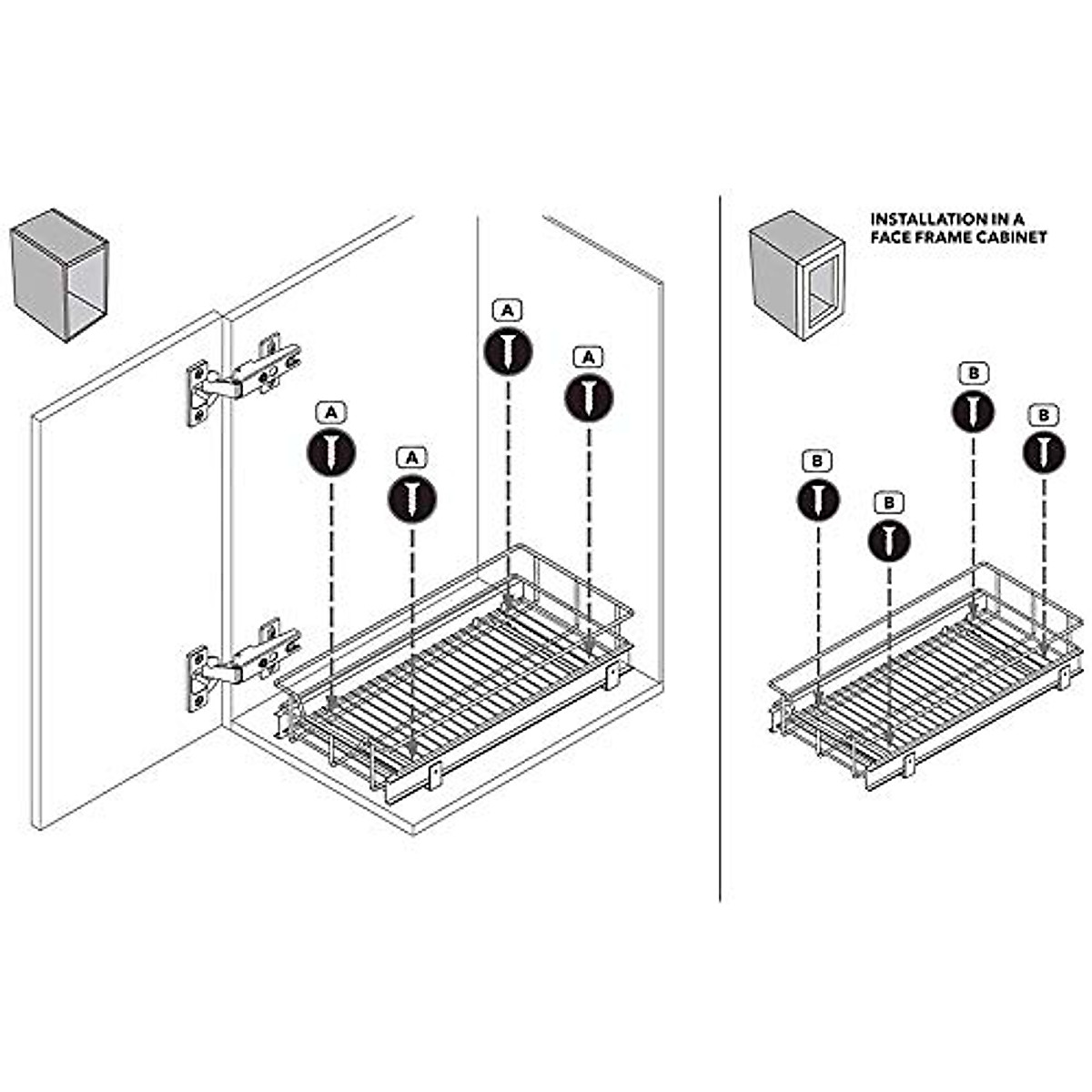 Pull Out Cabinet Organizer - Slide Out Under Cabinet Basket for Kitchen, Bathroom, Pantry Heavy Duty Slide Out Shelves, Requires At Least 24” Cabinet Opening (23.6W x 22D x 5.5H inch, Chrome)