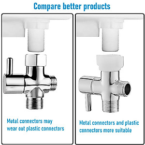 Fat-Cattie Brass Bidet T Adapter with Shut-Off Valve,3 Way 7/8" x 7/8" x G1/2（20mm）,Metal T Valve for Bidet(Bidet T-Valve Adapter)
