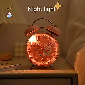 GRFIT Alarm Clocks Loud Alarm Clock for Bedrooms, Analog Alarm Clock, Small Alarm Clock, Cute Design for Kids, Battary Operation, 4 inch Digital Alarm (Color : B)