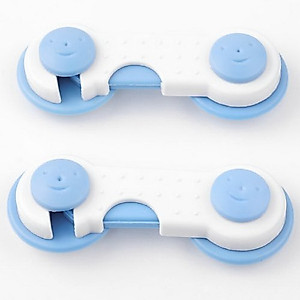 vanki 5 PCS Blue Adhesive Kids Baby Child Safety Cabinet Door Fridge Drawer Cupboard Locks