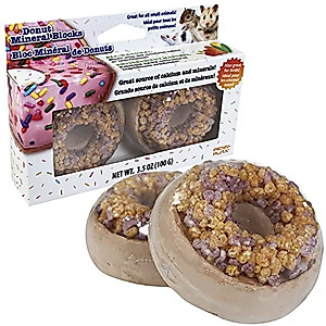 Penn-Plax Donut Mineral Blocks for Small Animals – Great Source of Calcium – Perfect for Hamsters, Gerbils, Gunina Pigs, Ferrets, Rabbits, Mice and More – 2 Pieces